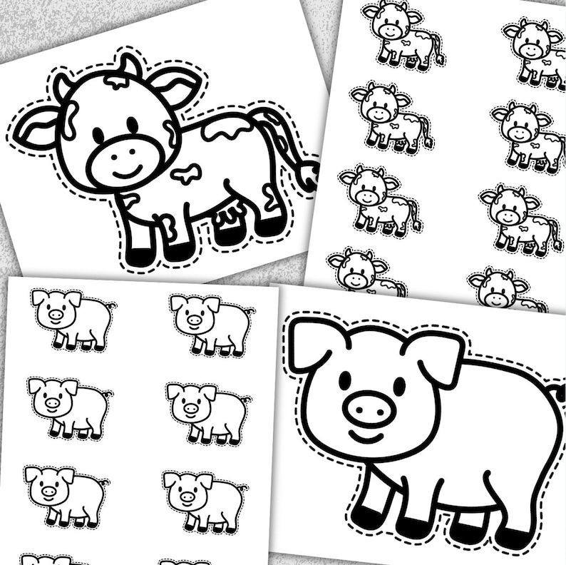 Printable Farm Animal Cut Outs for Kids – Coloring, Crafts & Classroom ...