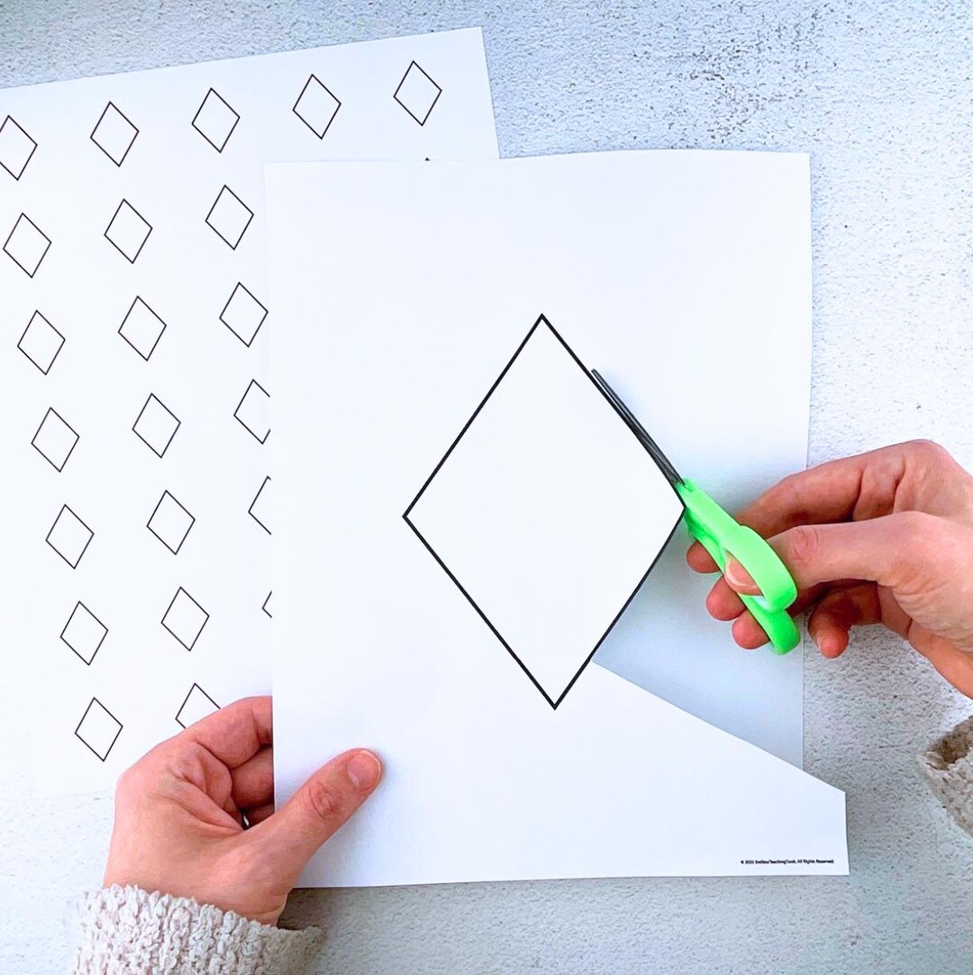 Diamond Templates Printable | 2D Diamond Shape Outlines for Tracing ...