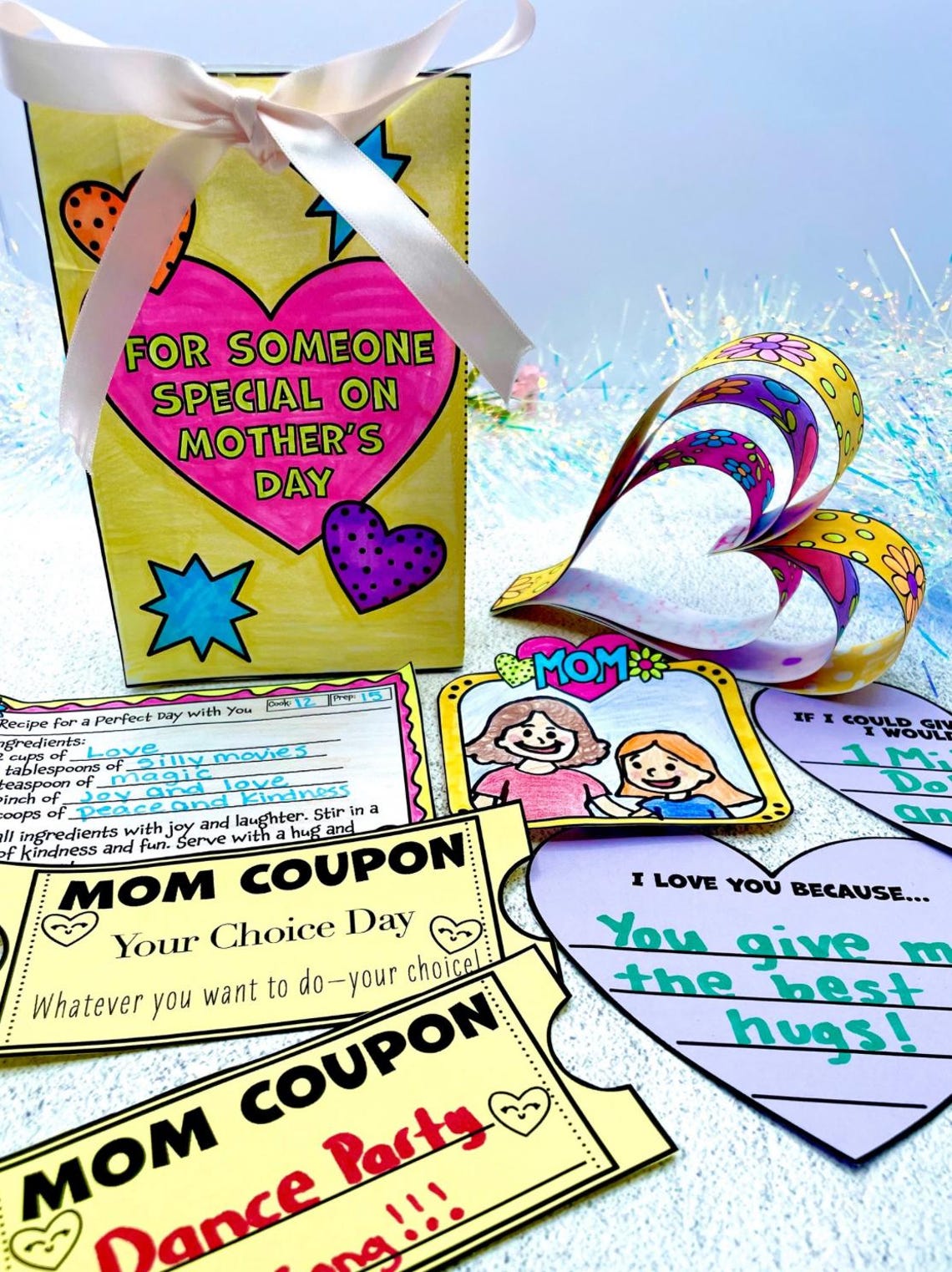 Mother’s Day Craft for Kids Printable | Gift Bag, Coupons, Frame ...