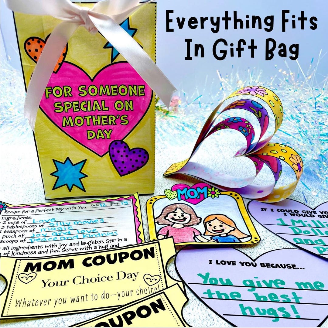 Mother’s Day Craft for Kids Printable | Gift Bag, Coupons, Frame ...
