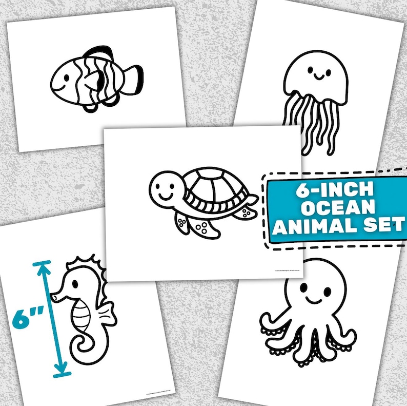 Sea Animal Cutouts | Craft Templates for Kids (PDF) - Etsy