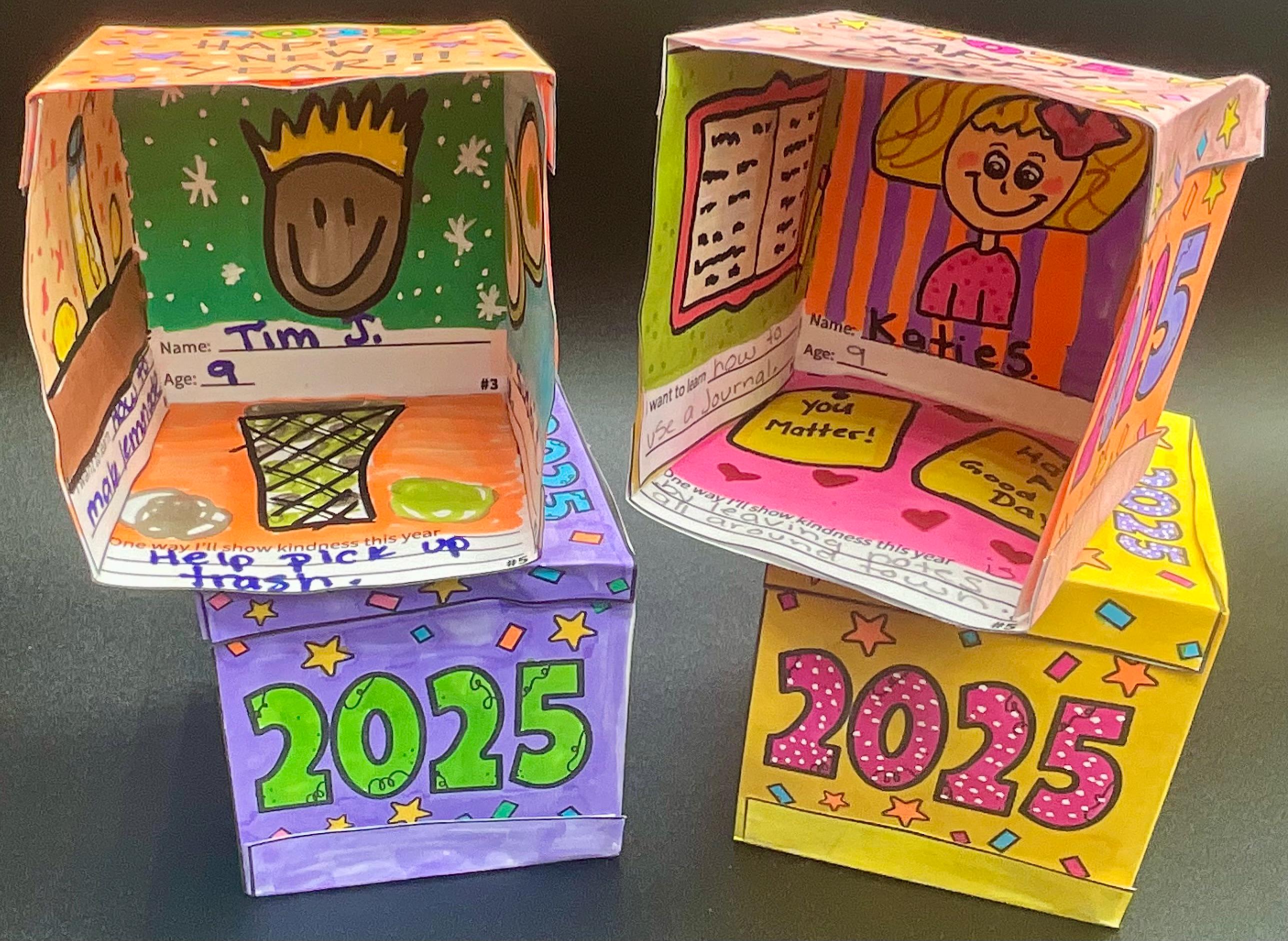 3D New Year Resolution Craft for Kids – 2025 Printable Goal-setting ...