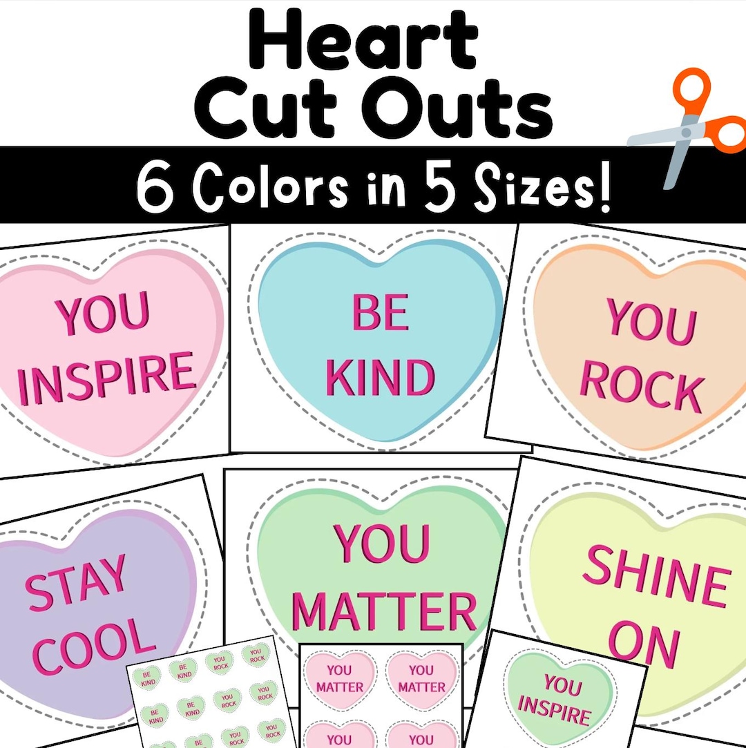 Pastel Conversation Hearts – 6 Messages, 5 Sizes – Valentine’s Day ...