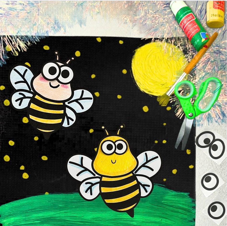 Printable Bee Craft for Kids | Spring Cut and Paste Bee Activity | Easy ...