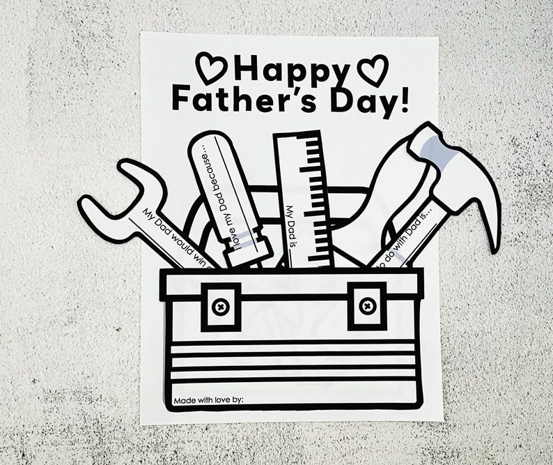 Father's Day Toolbox Craft | Kids DIY Card, Keepsake (digital Download ...