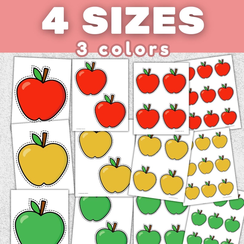 Apple Cutouts Printable: Fall Classroom Decor & Craft Templates ...