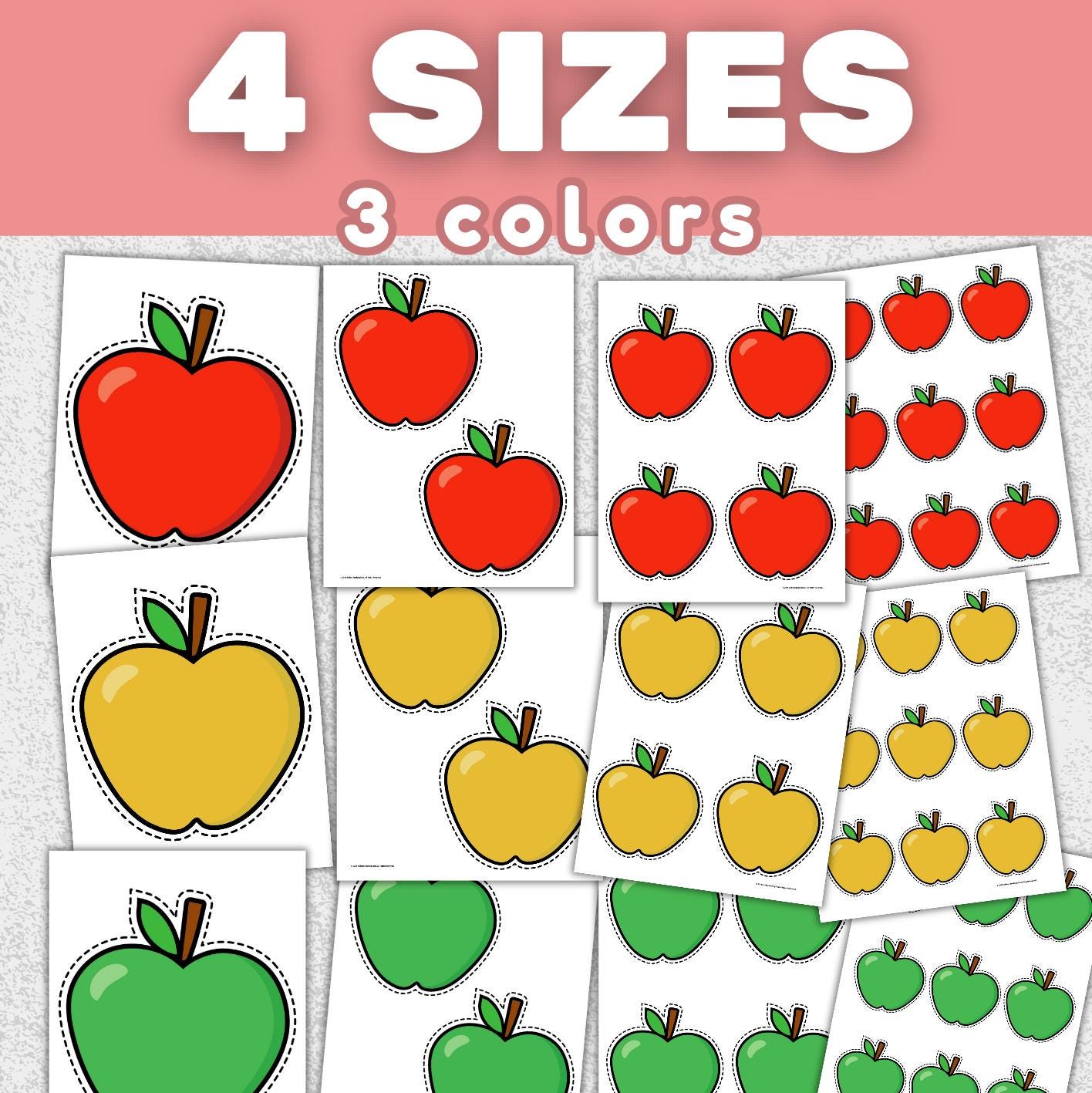 Apple Cutouts Printable: Fall Classroom Decor & Craft Templates ...