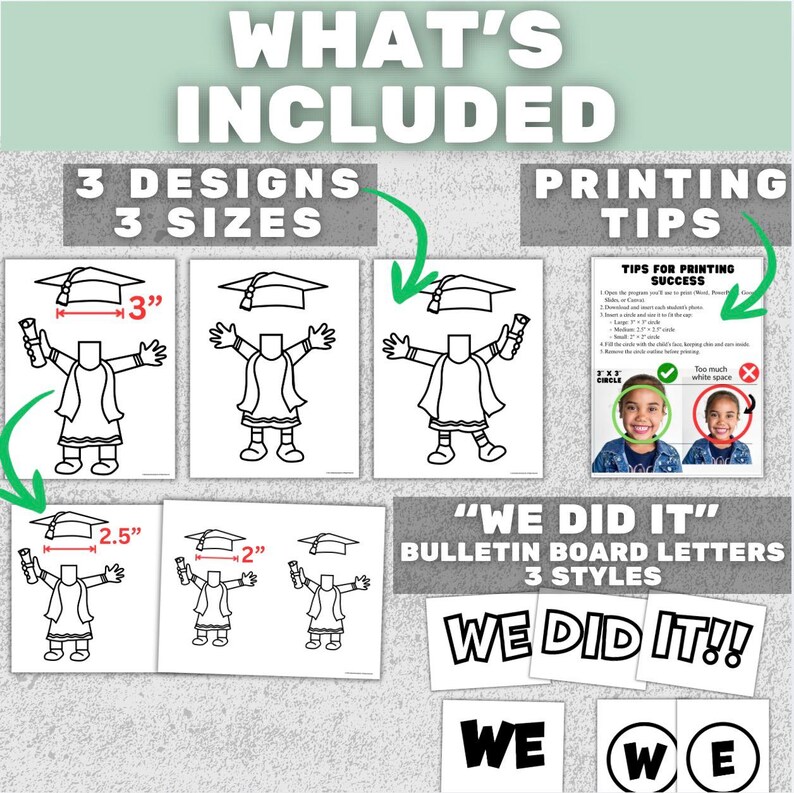 Graduation Cap and Gown Template: Photo Keepsake Craft (PDF Download ...