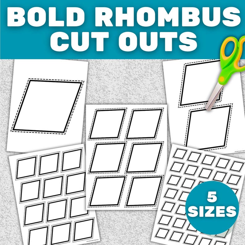 Bold Rhombus Cut Outs Printable | Thick Rhombus Shapes for Crafts ...
