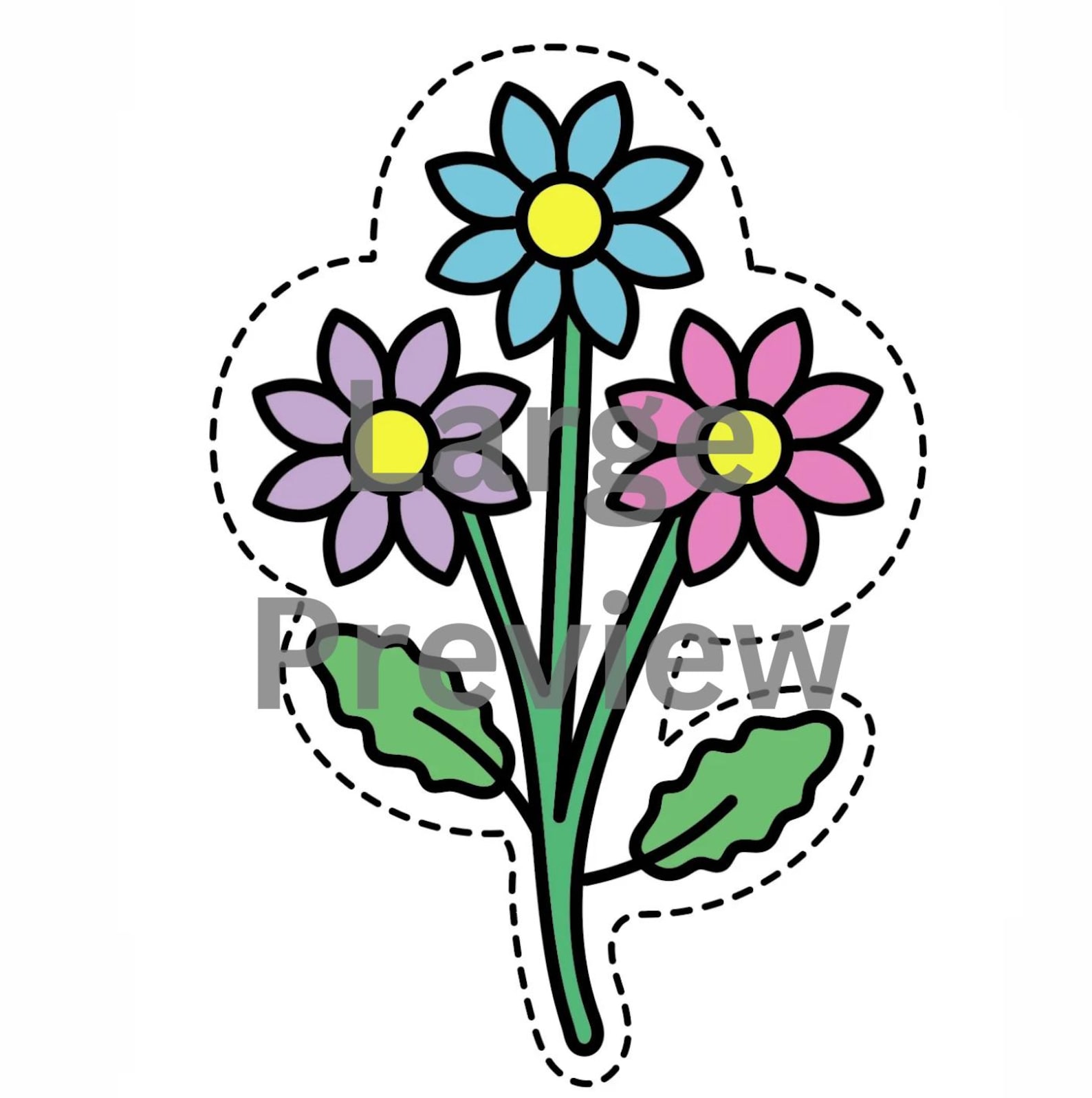 Colorful Flower Cut-outs – 5 Vibrant Designs and 5 Sizes | Printable ...