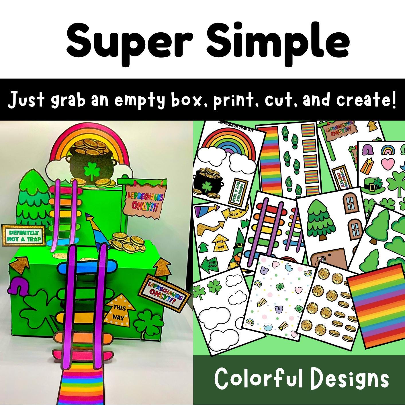 Printable Leprechaun Trap Kit | St. Patrick's Day DIY Craft (instant ...