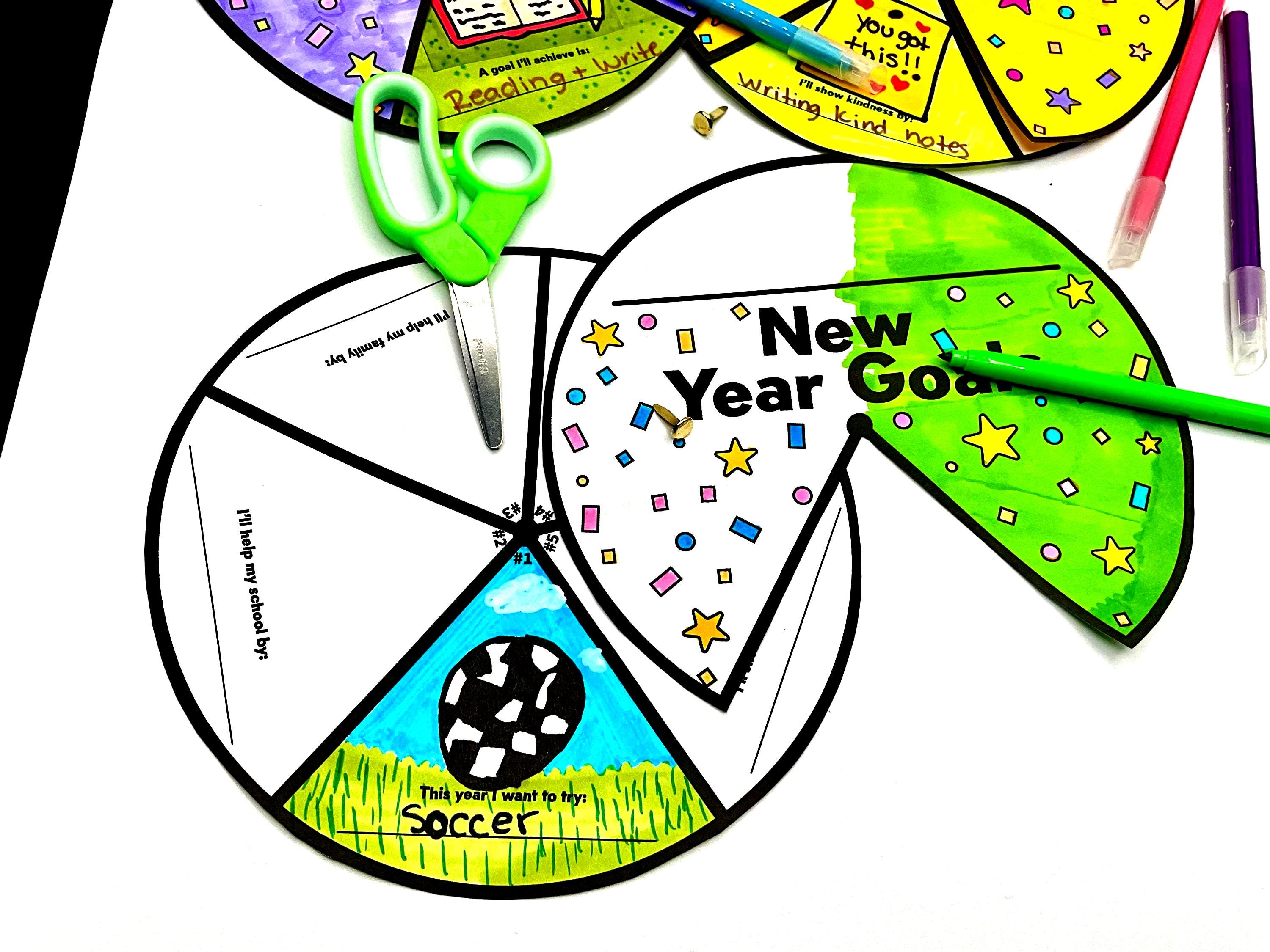New Year Goal-setting Wheel | SEL Growth, Reflection & Kindness ...