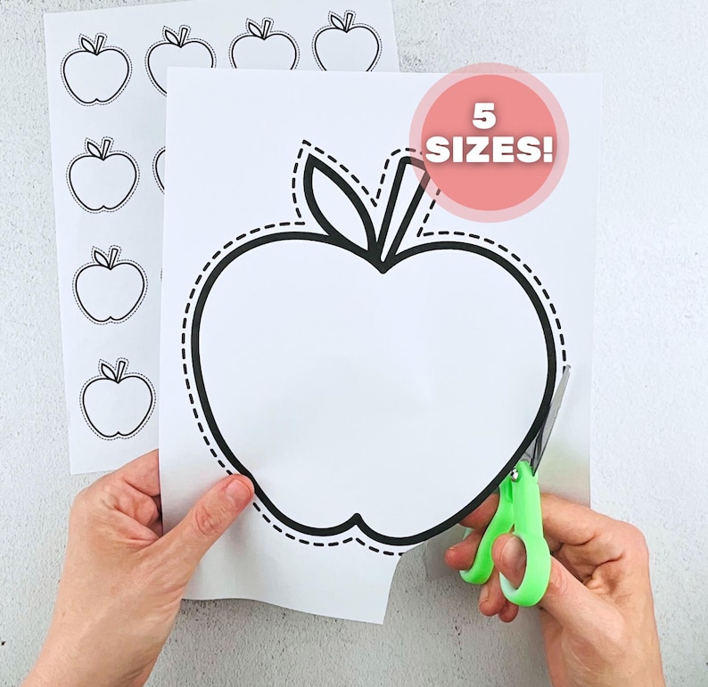 Apple Cut-out Templates: Back to School Crafts, Fall Decor (PDF ...