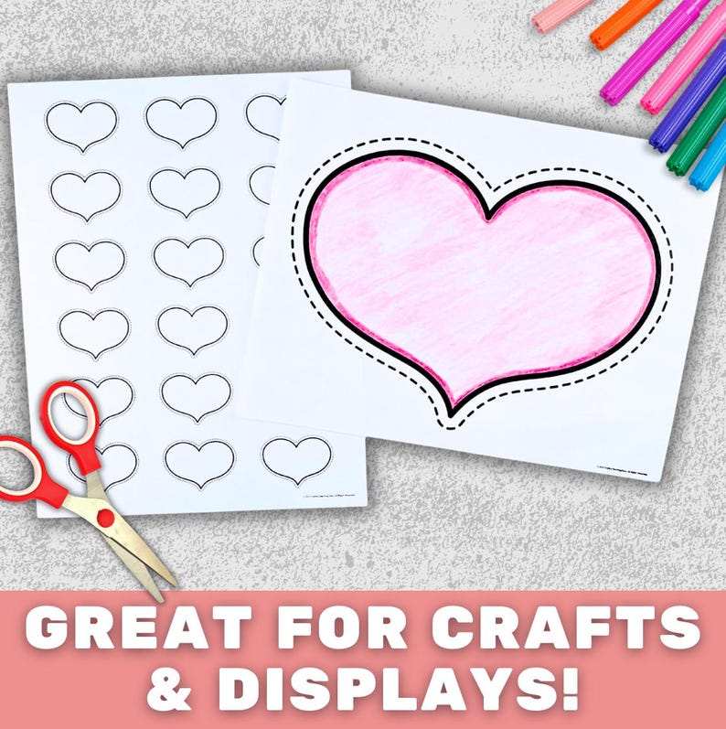 Printable Heart Cut-out Templates | 5 Designs, 5 Sizes (PDF Download ...