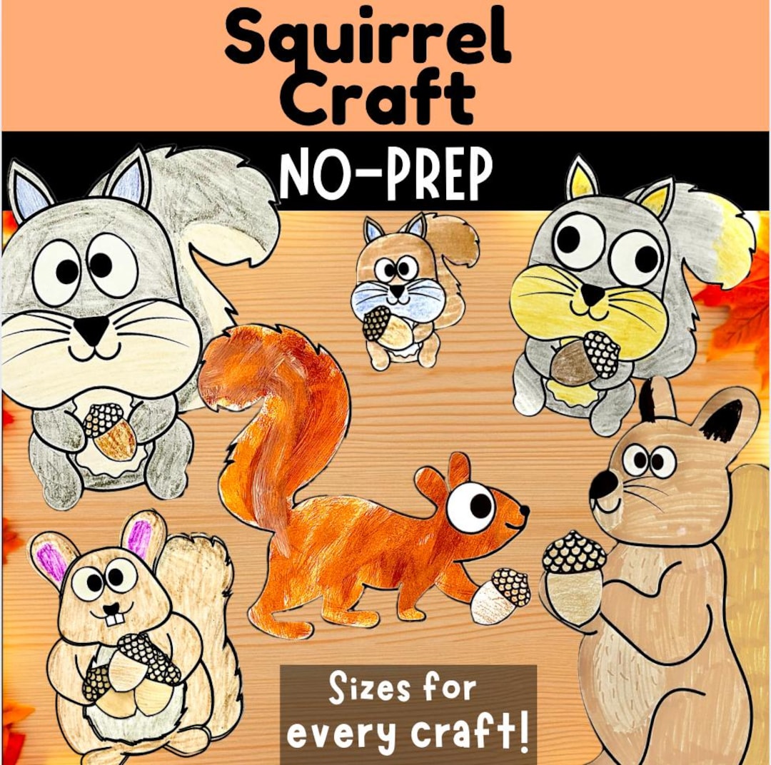 No Prep Thanksgiving Squirrel Craft – Printable Fall Craft for Kids ...