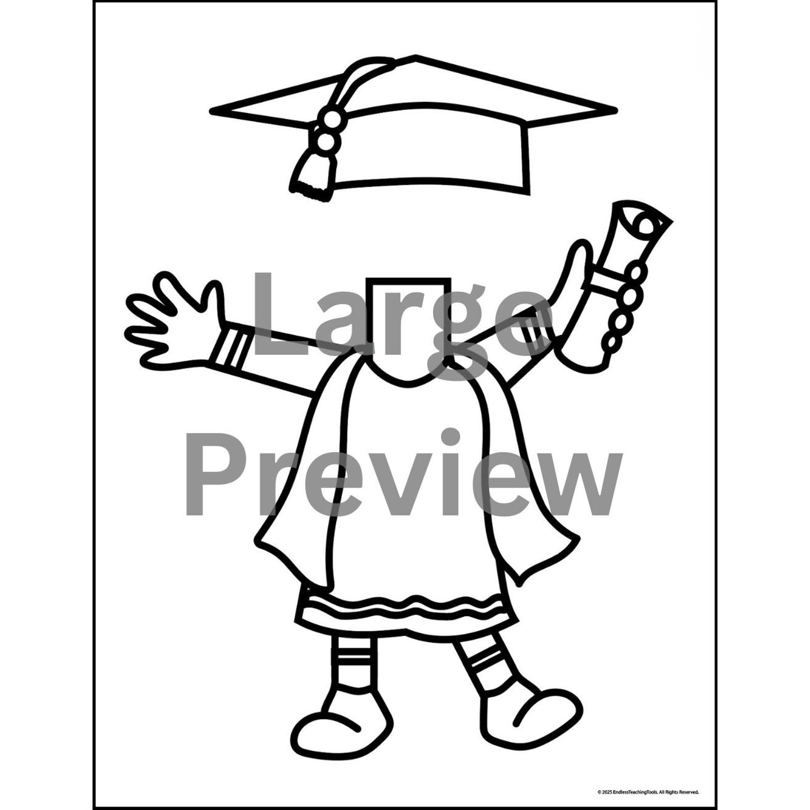 Graduation Cap and Gown Template: Photo Keepsake Craft (PDF Download ...