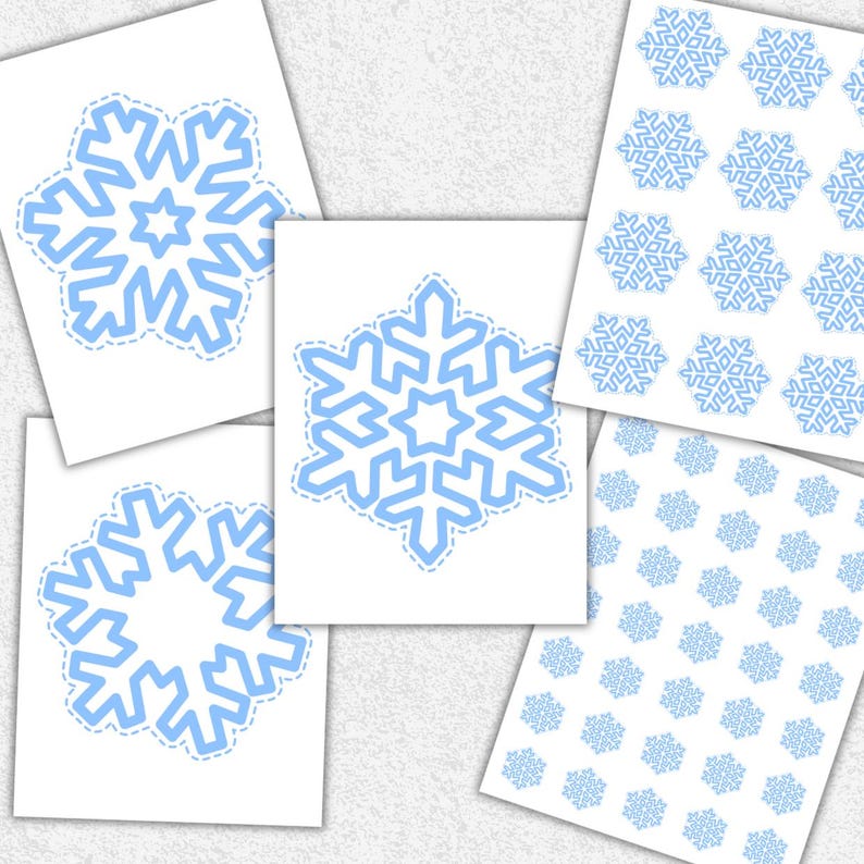 Blue Snowflake Cut Out Templates Printable | Winter Craft Shapes ...