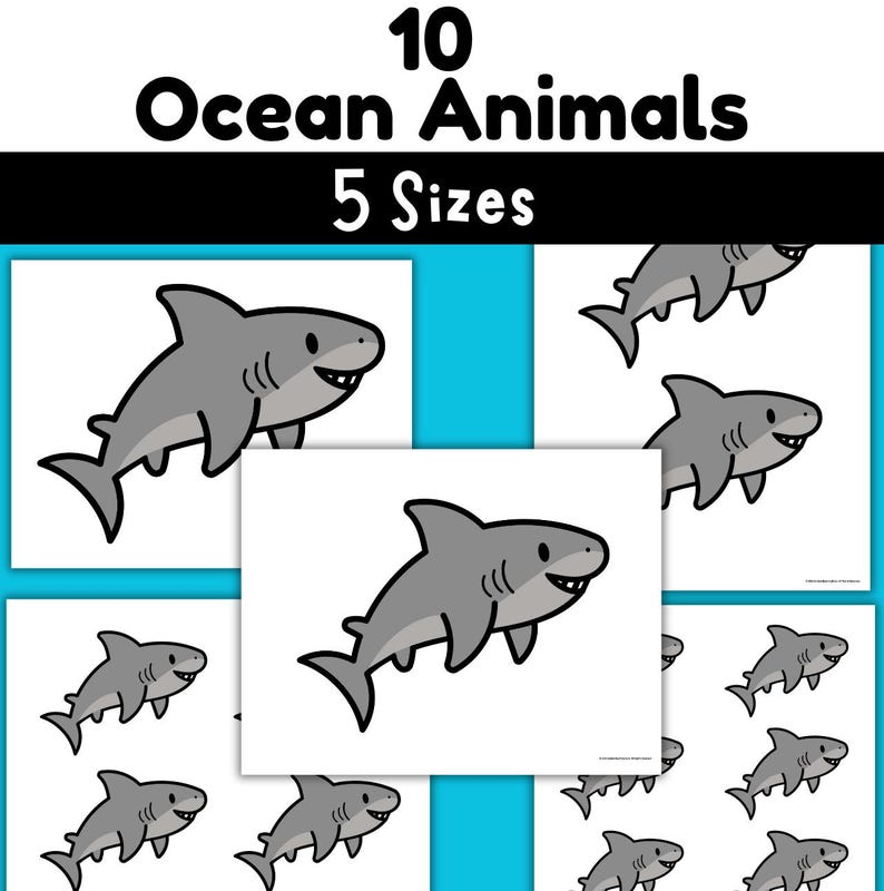 Ocean Animal Cutouts: 10 Sea Creature Templates for Classroom Decor ...