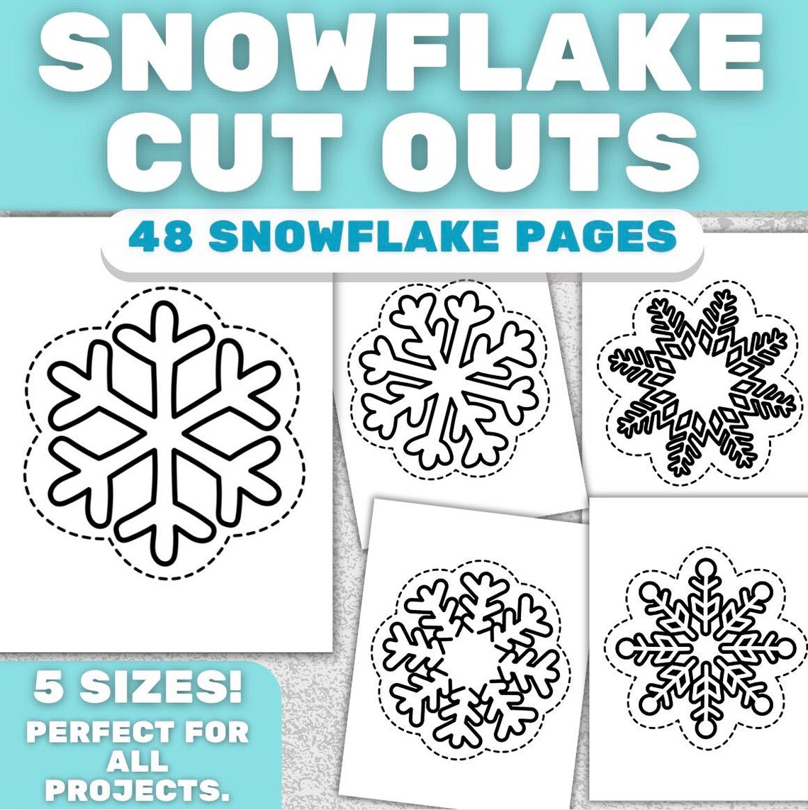 Printable Snowflake Cutouts: Winter Craft Designs (instant Download) - Etsy
