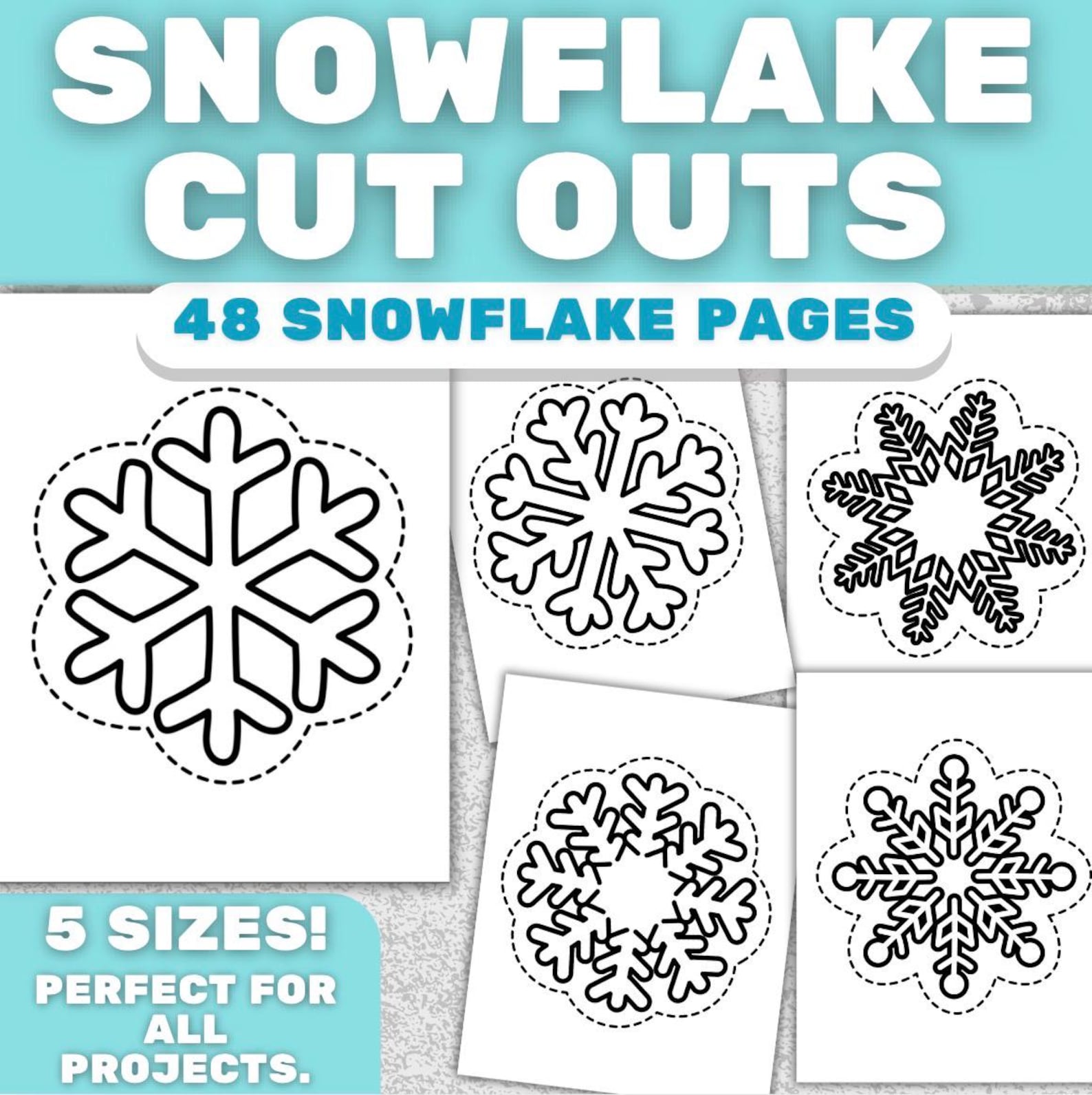 Printable Snowflake Cutouts: Winter Craft Designs (instant Download) - Etsy