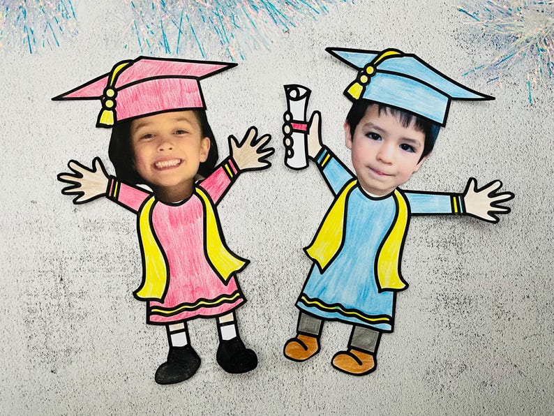 DIY Graduation Cap and Gown Template: Photo Keepsake Craft (PDF ...