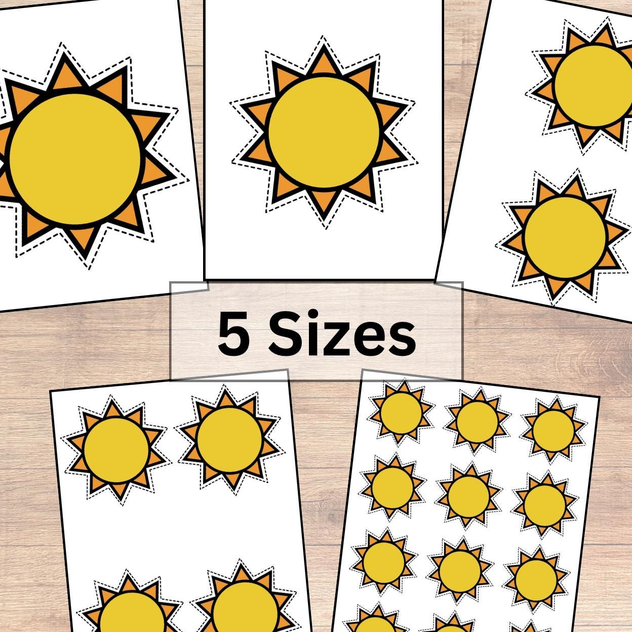 Sun Cut-out Templates for Classroom Decor and Crafts | 5 Sizes ...