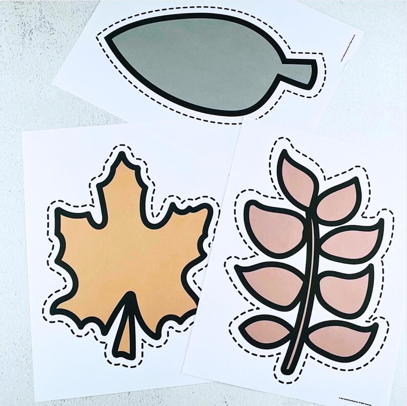 Fall Leaf Cutouts: Boho Colors, 5 Designs, Classroom Decor (digital ...