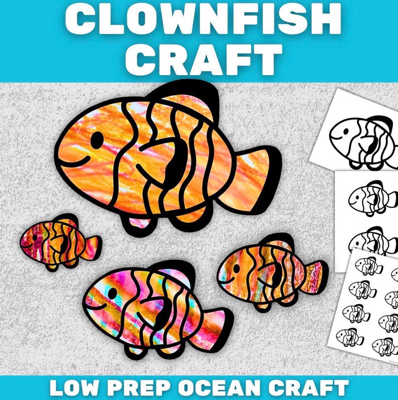 Printable Clownfish Craft for Kids | Ocean Animal Process Art Activity ...