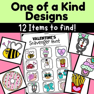 Valentine’s Day Scavenger Hunt for Kids | Low-prep & No-prep Classroom ...