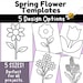 Spring Flower Templates: Coloring & Craft Stencils (digital Download ...