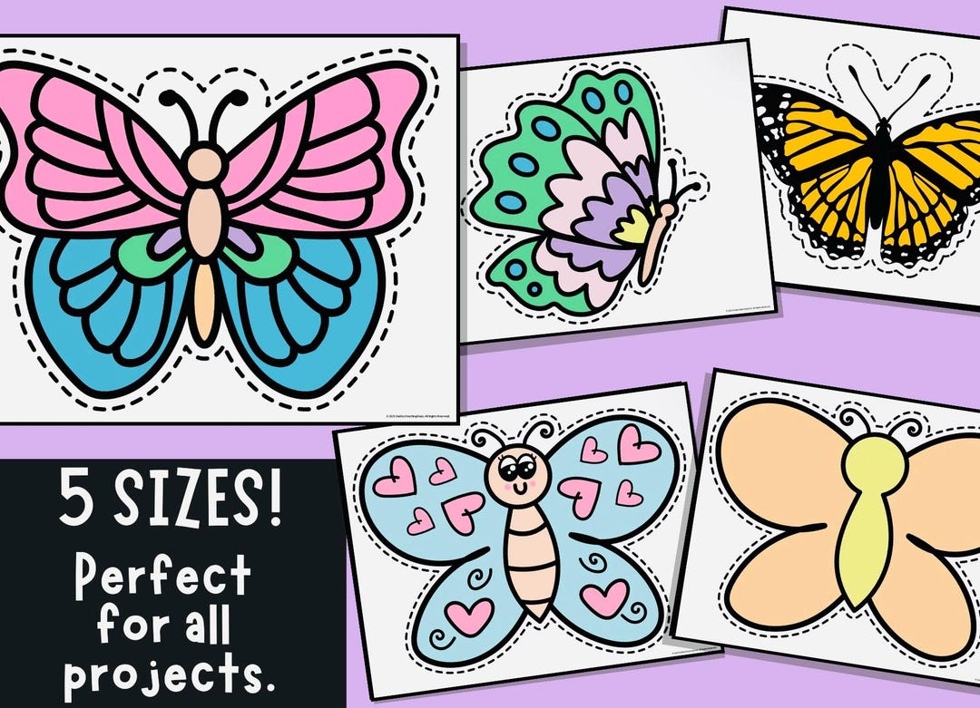 Butterfly Cut Outs: Spring Bulletin Board Decor (printable PDF) - Etsy