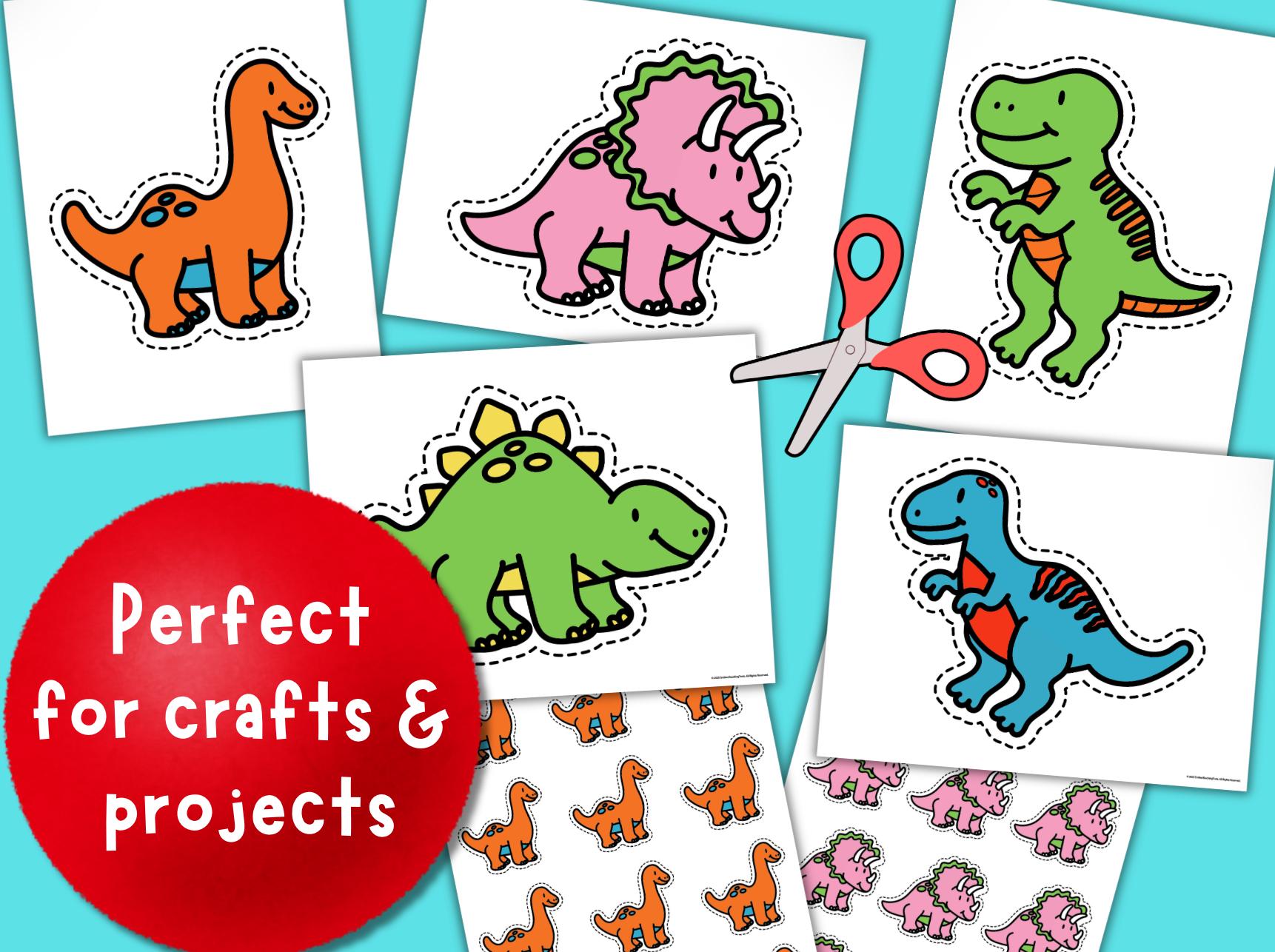 Dinosaur Cut-out Printables: Classroom & Homeschool Craft Templates ...