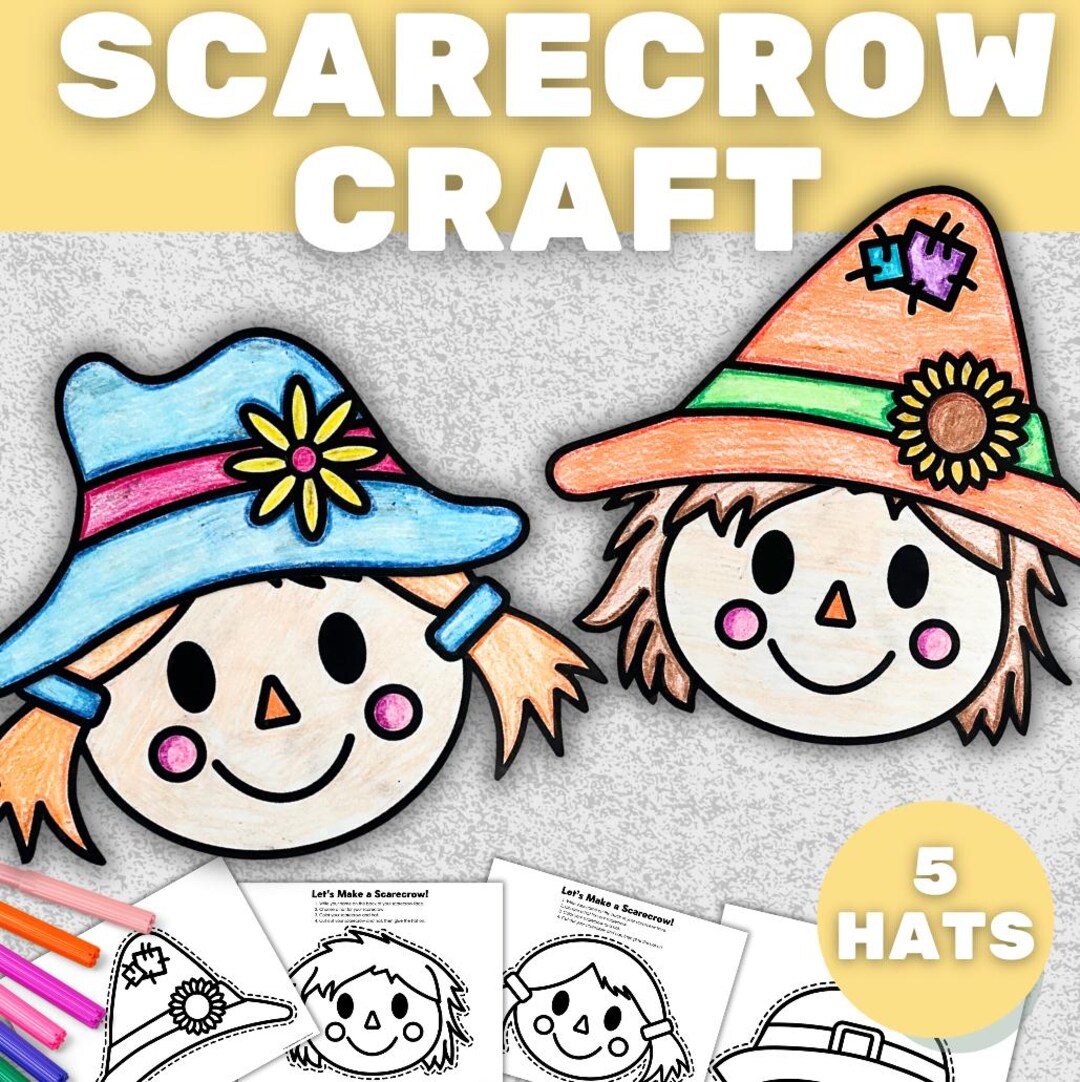 Printable Scarecrow Craft for Fall – Preschool & Kindergarten Art ...