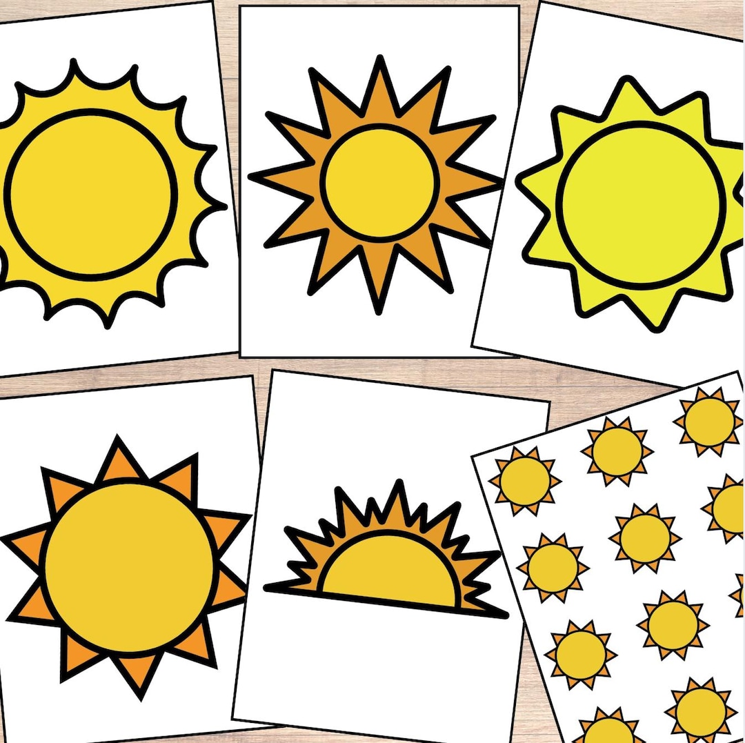 Sun Templates: Classroom Decor & Weather Lessons (digital Download) - Etsy