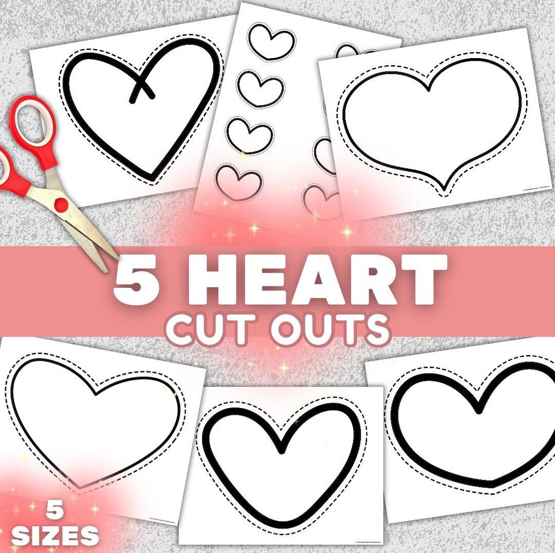 Printable Heart Cut-out Templates | 5 Designs, 5 Sizes (PDF Download ...