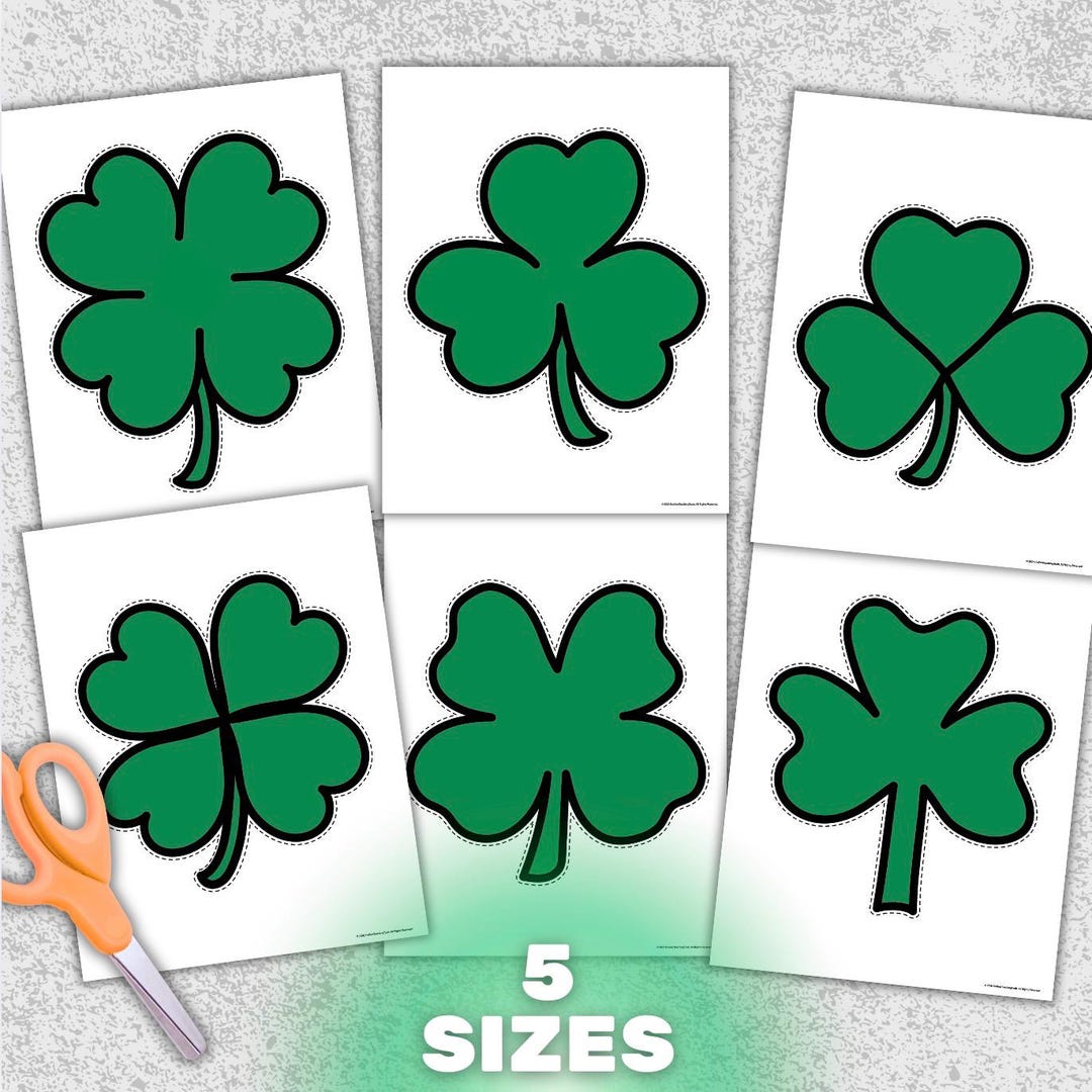 Green Shamrock & Clover Cut-outs | St. Patrick’s Day Crafts, Bulletin ...