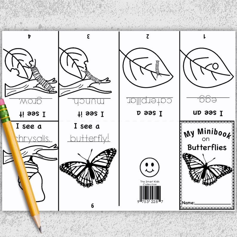 Butterfly Life Cycle Mini Book Printable | Trace, Color, Read Spring ...