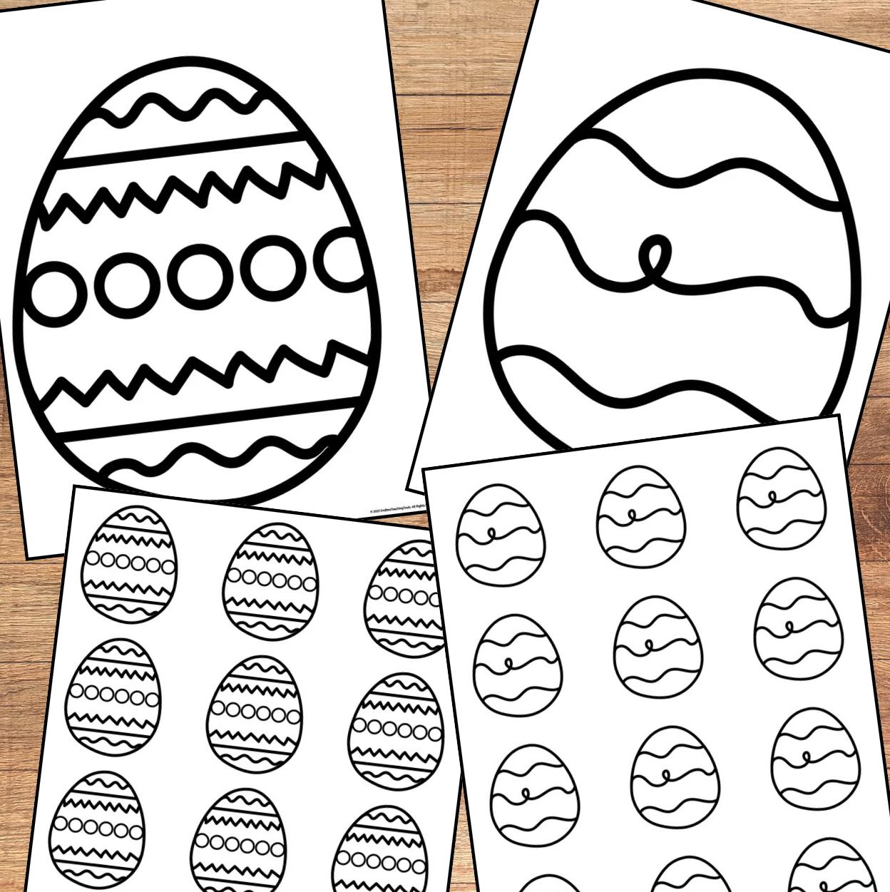 Printable Easter Egg Templates 6 Designs in 5 Sizes Easter Craft ...