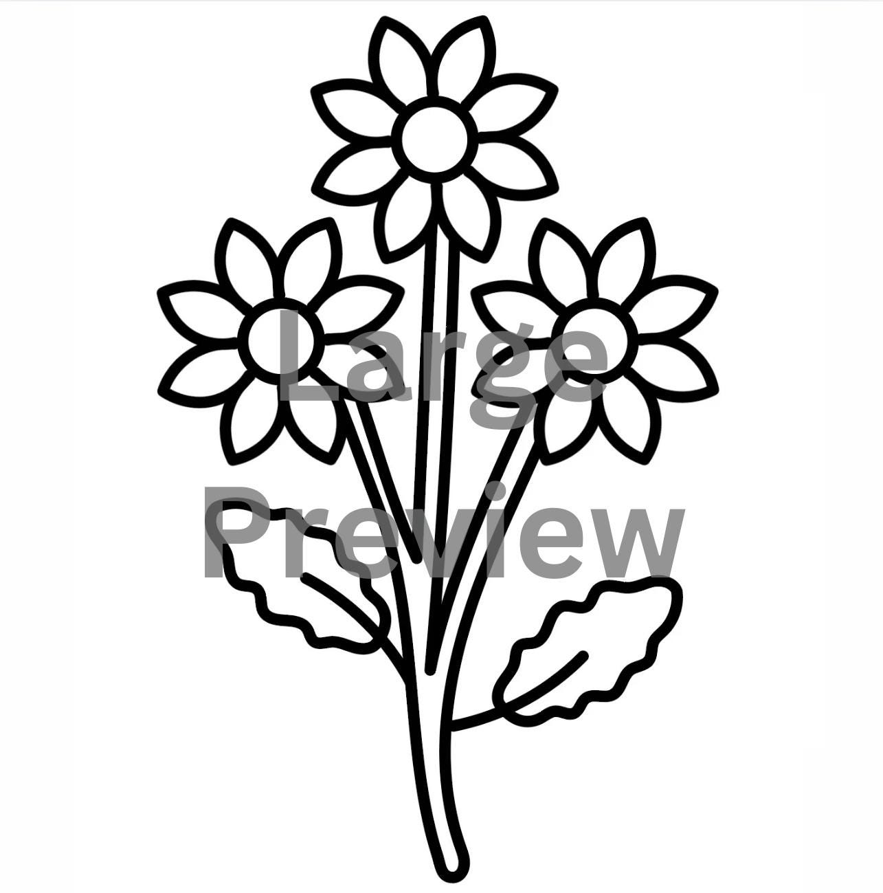 Spring Flower Templates: Coloring & Craft Stencils (digital Download ...