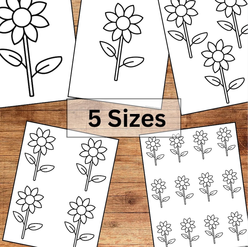 Spring Flower Templates: Coloring & Craft Stencils (digital Download ...