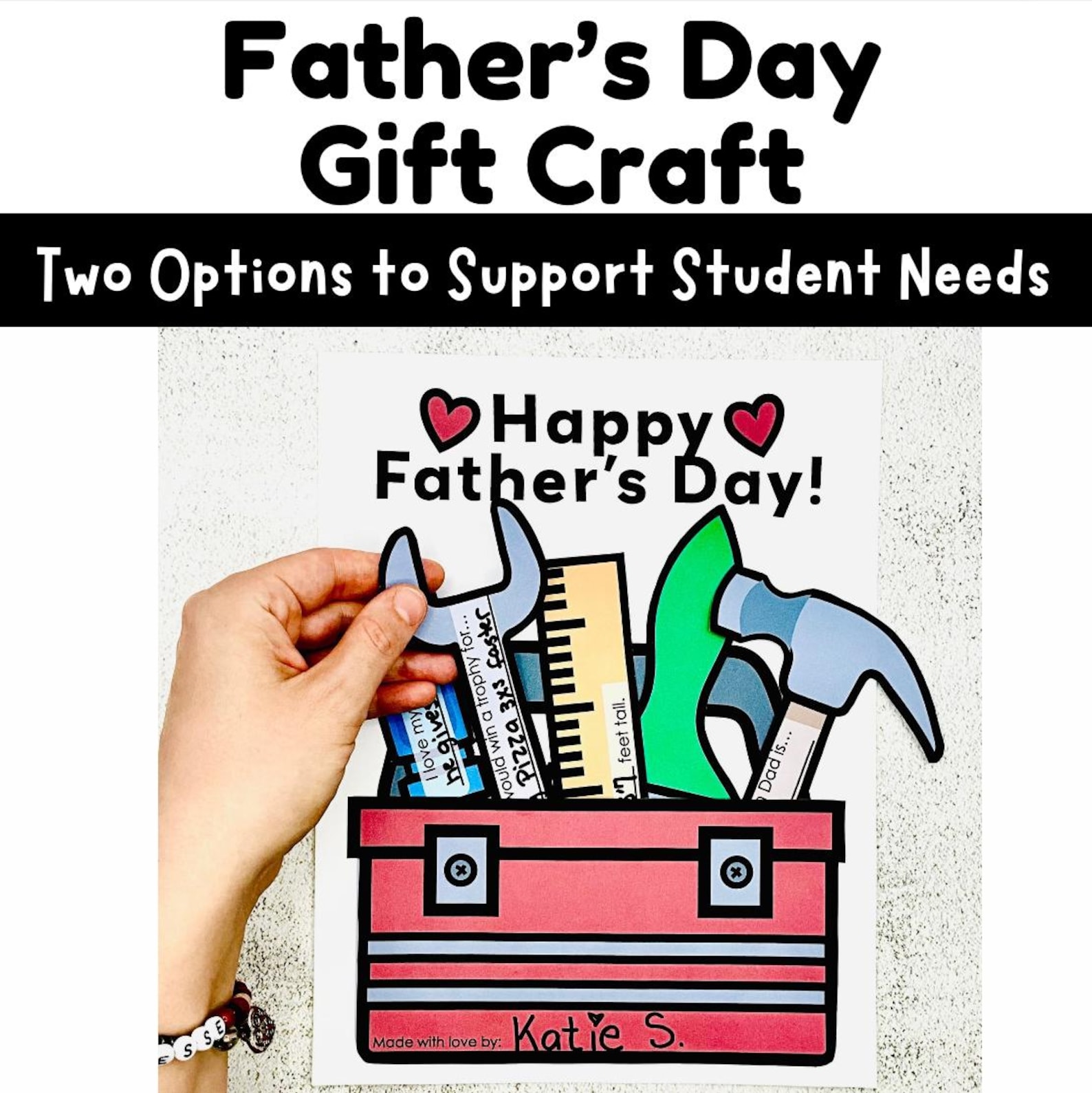 Printable Father’s Day Toolbox Craft From Kids | DIY Card or Full-page ...