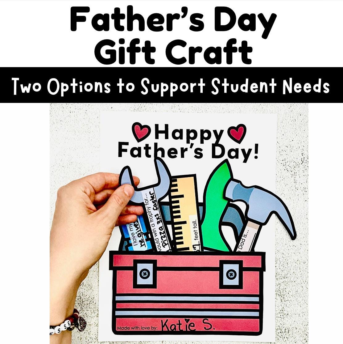 Printable Father’s Day Toolbox Craft From Kids | DIY Card or Full-page ...