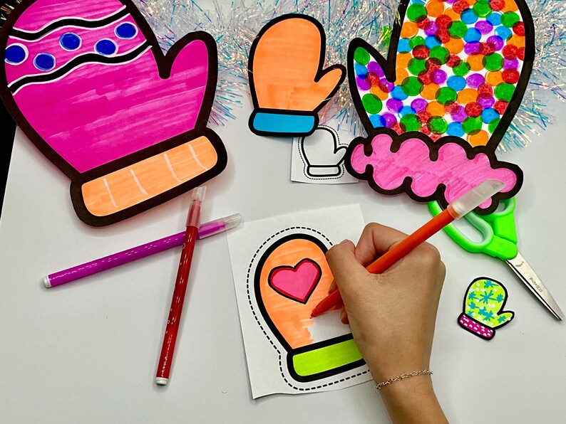 Mitten Cut-out Templates: Winter Crafts & Classroom Decor (PDF) - Etsy