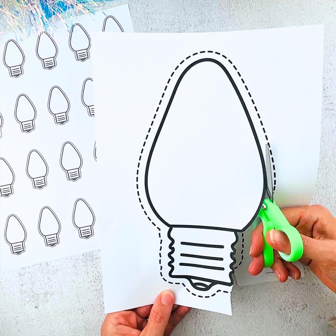 Light Bulb Cut-outs | Christmas Light Templates | Holiday Craft ...