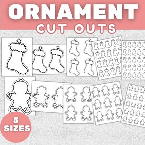Printable Christmas Ornament Cut-outs | 5 Blank Ornament Templates for ...