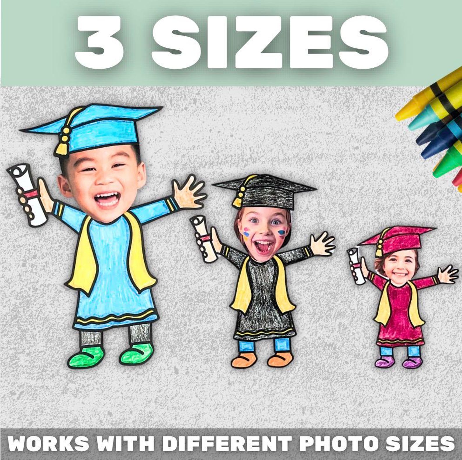 Graduation Cap and Gown Template: Photo Keepsake Craft (PDF Download ...
