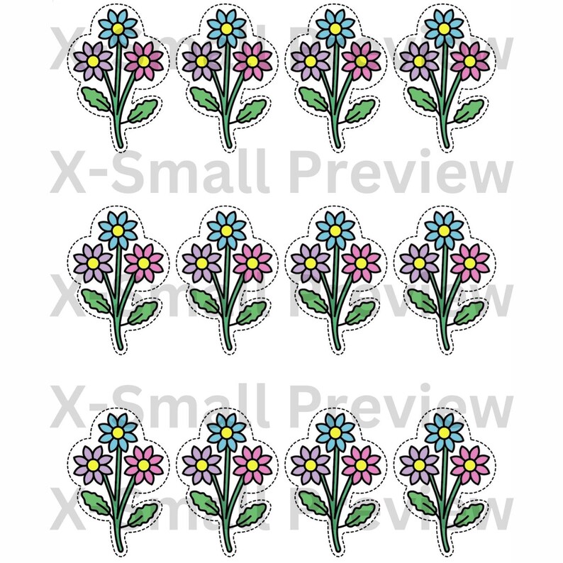 Colorful Flower Cut-outs – 5 Vibrant Designs and 5 Sizes | Printable ...