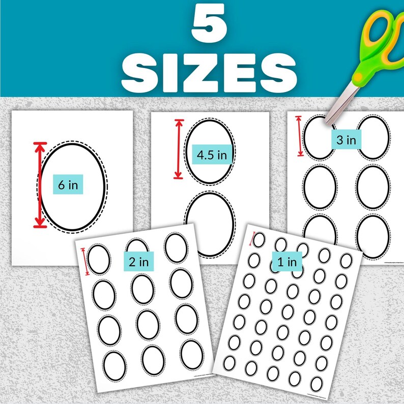 Bold Oval Cut Outs Printable | Thick Oval Shapes for Crafts, Bulletin ...
