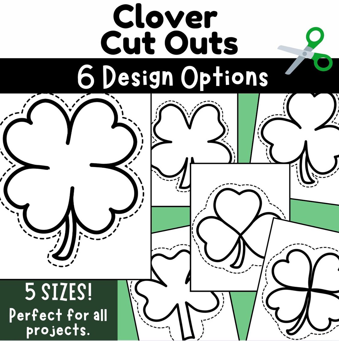 Shamrock and Clover Cut-outs | St. Patrick’s Day Crafts, Bulletin ...