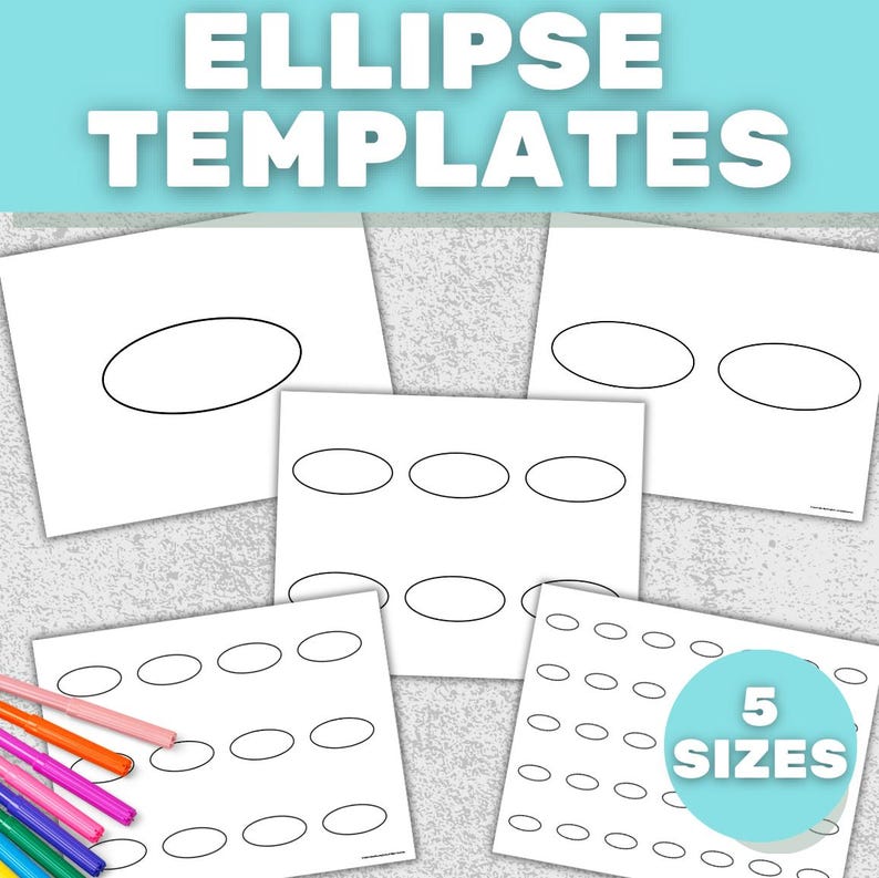 Ellipse Templates Printable | Oval Shape Outlines for Tracing, Crafts ...